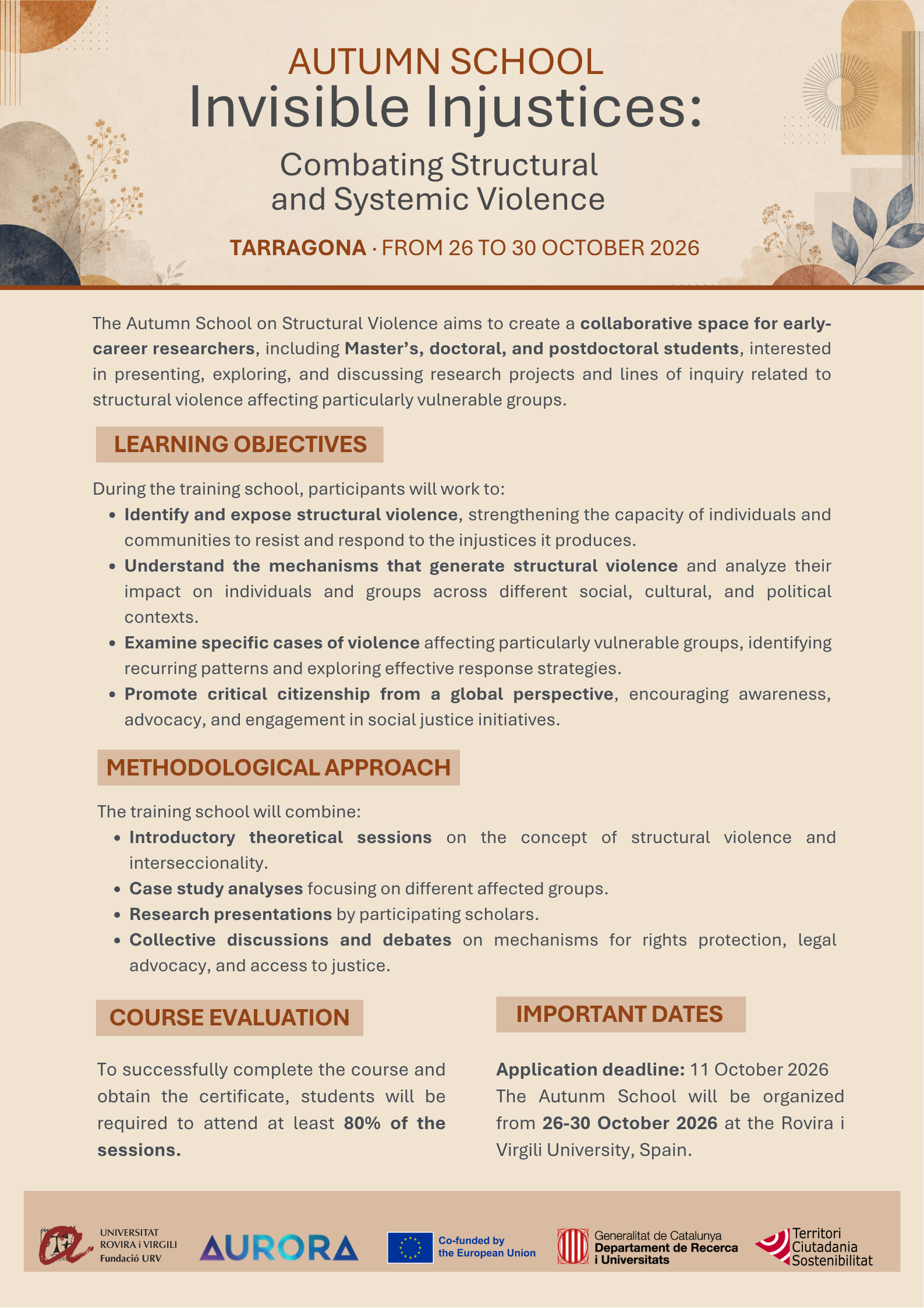 Autumn School and International Research Seminar on Invisible ...