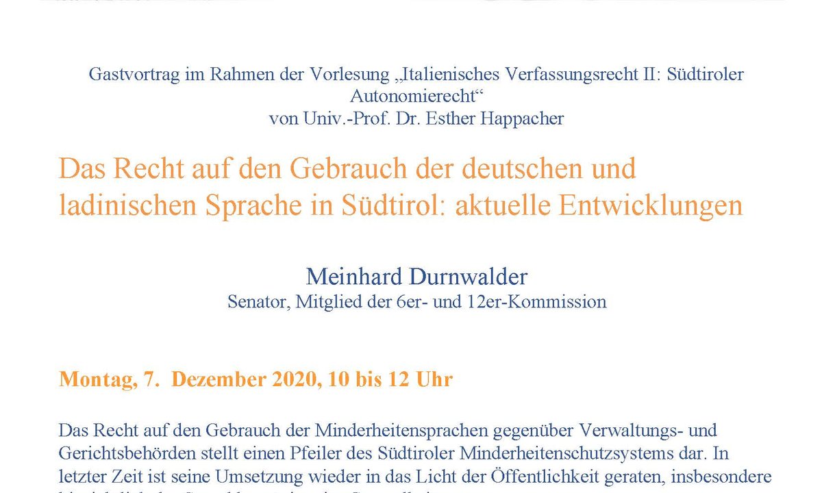 Das Recht auf den Gebrauch der deutschen und ladinischen Sprache in ...