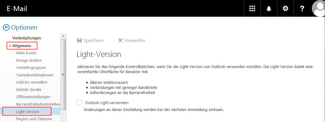 Outlook Web App (OWA) – Universität Innsbruck