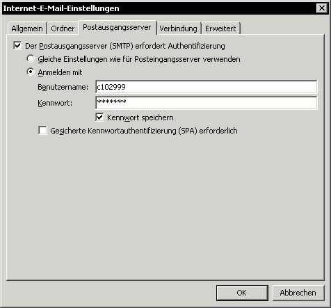SMTP mit Authentifizierung – Universität Innsbruck